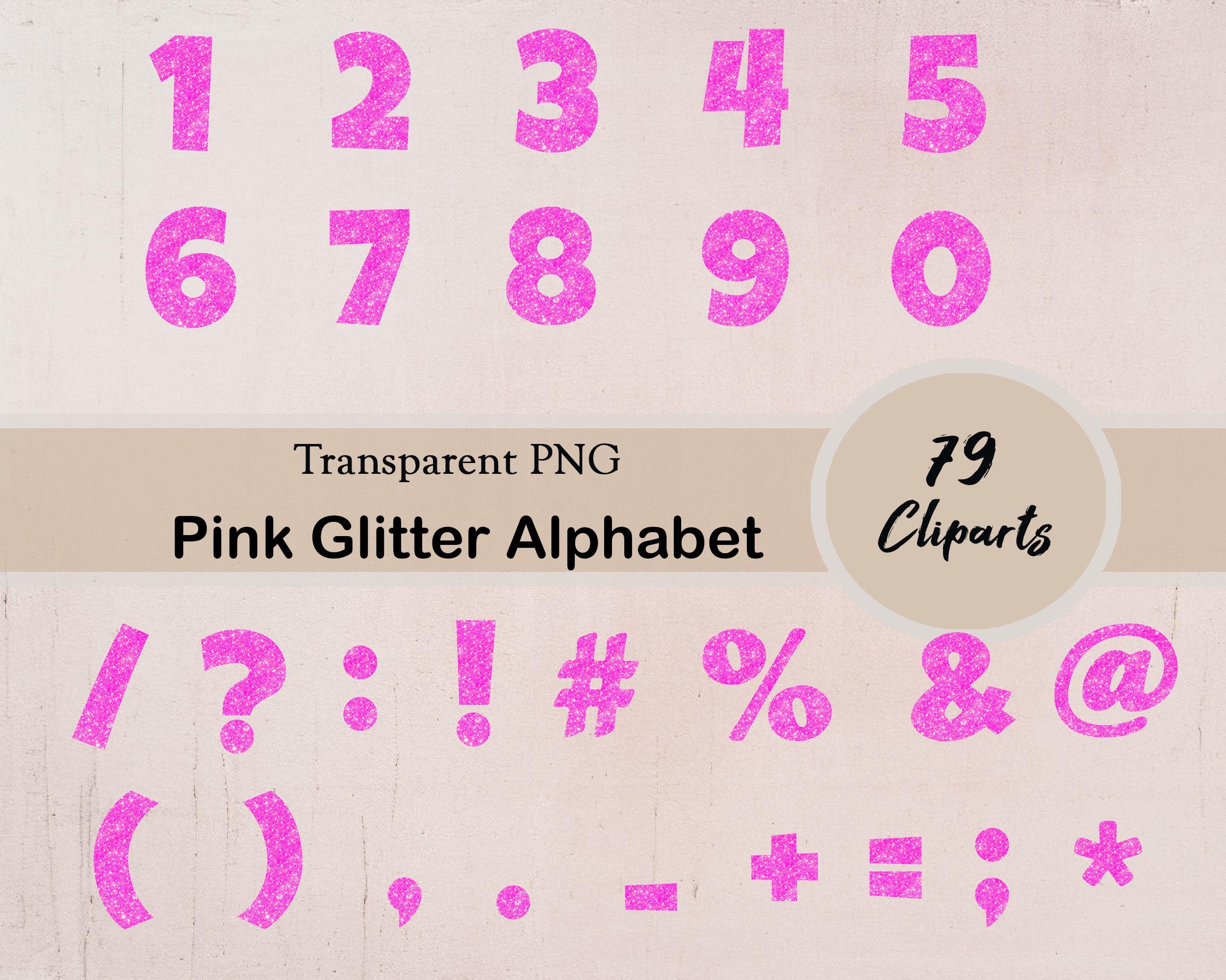 Pink Glitter Alphabet, 79 PNG Cliparts, Glitter Alphabet, Numbers ...