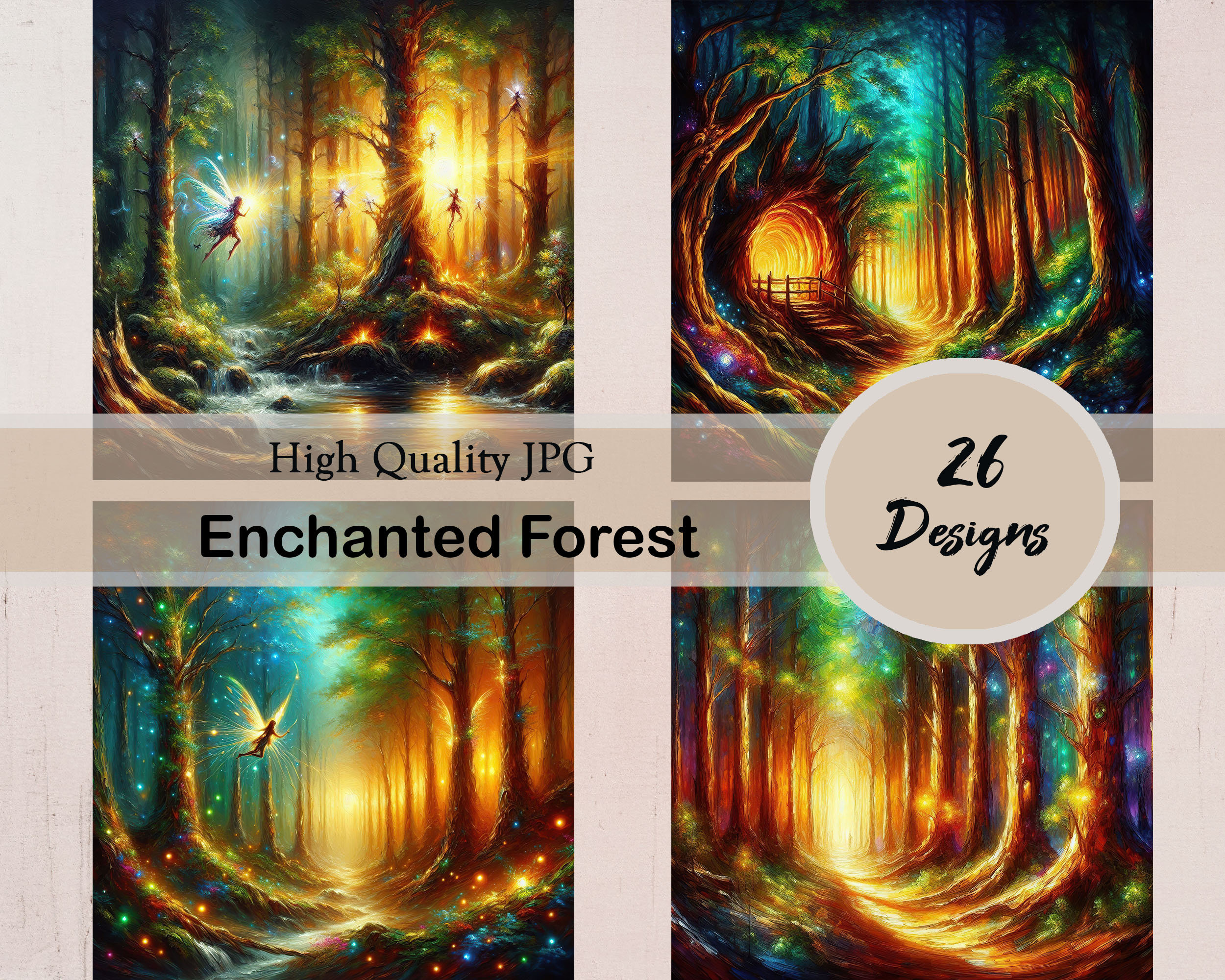 Enchanted Forest, 26 JPG Images, Forest Backdrop, Fairy Forest, Elven ...