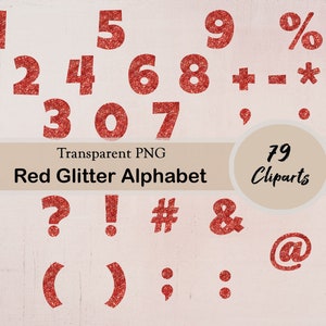 Red Glitter Alphabet, 79 PNG Cliparts, Glitter Alphabet, Numbers ...