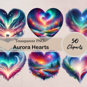 Aurora Hearts, 50 PNG Cliparts, Aurora Borealis, Aurora Australis ...