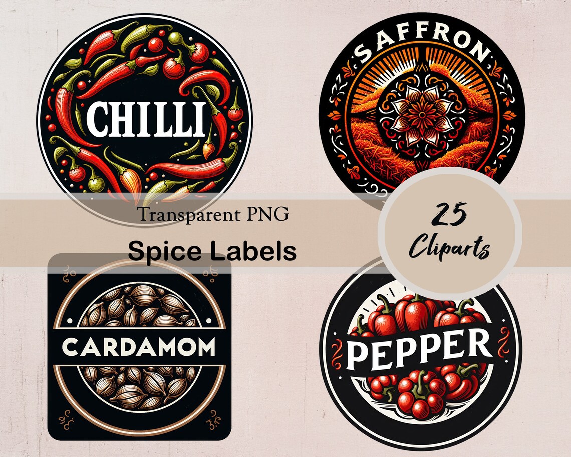 Spice Labels, 25 PNG Cliparts, Spice, Spicy, Label, Digital, Download ...