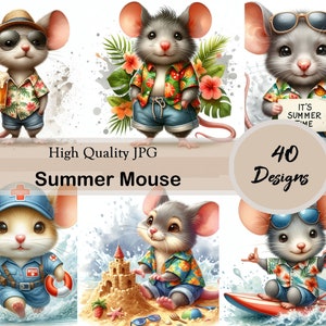 Summer Mouse, 40 JPG Images, Tropical Mouse, Hawaiian Mouse, Digital ...
