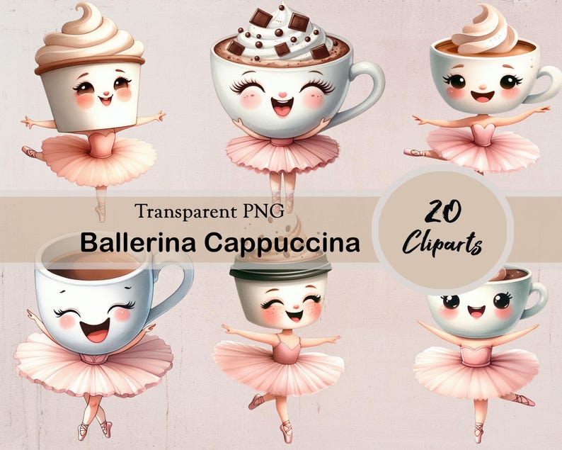 Ballerina Cappuccina, Ballerina Capuchina, 20 PNG Cliparts, Funny ...