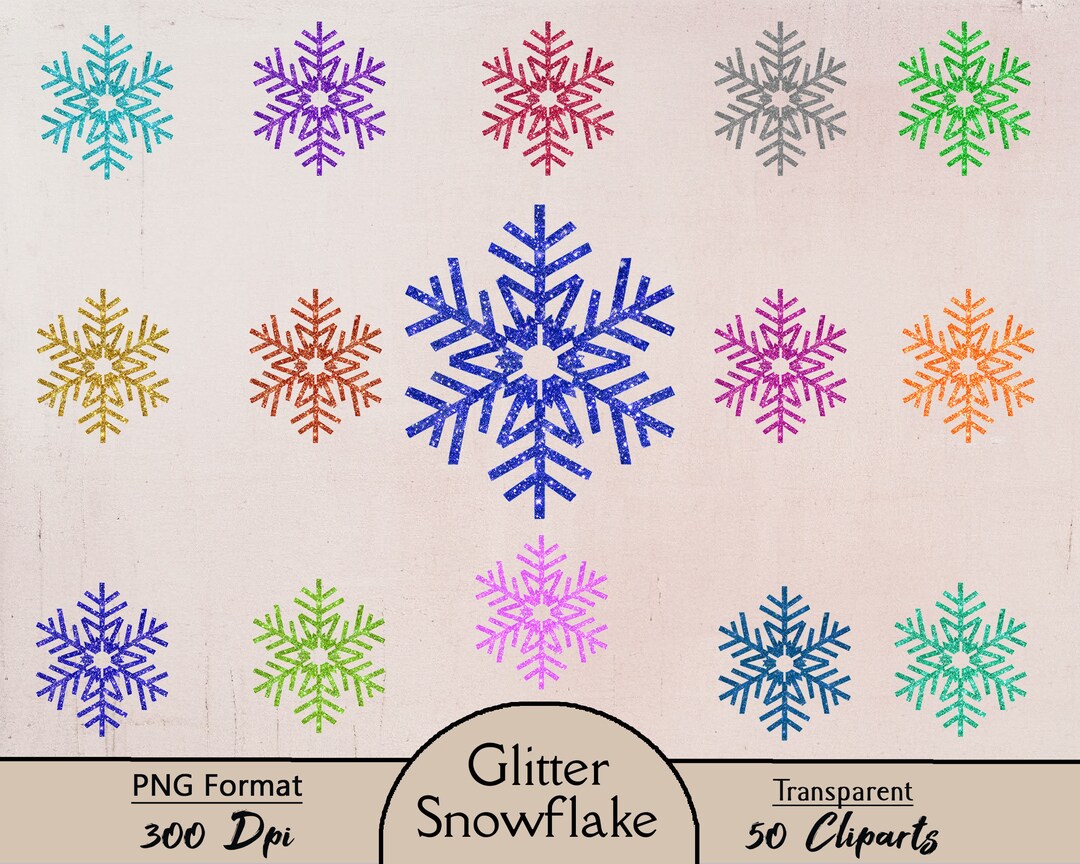 Glitter Snowflake, 50 PNG Cliparts, Snowflake, Clipart, Transparent ...