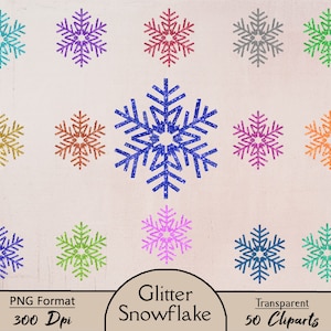 Glitter Snowflake, 50 PNG Cliparts, Snowflake, Clipart, Transparent ...