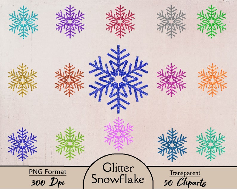 Glitter Snowflake, 50 PNG Cliparts, Snowflake, Clipart, Transparent ...