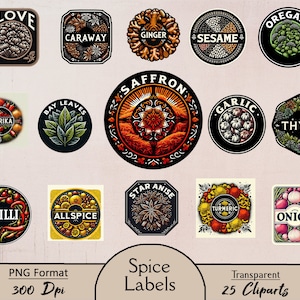 Spice Labels, 25 PNG Cliparts, Spice, Spicy, Label, Digital, Download ...