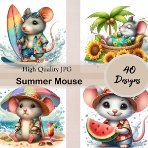 Summer Mouse, 40 JPG Images, Tropical Mouse, Hawaiian Mouse, Digital ...