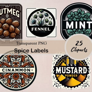 Spice Labels, 25 PNG Cliparts, Spice, Spicy, Label, Digital, Download ...