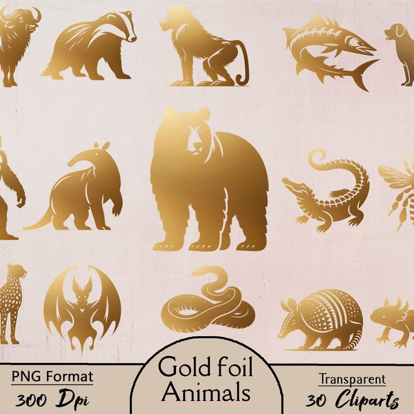 Gold Animals - Etsy