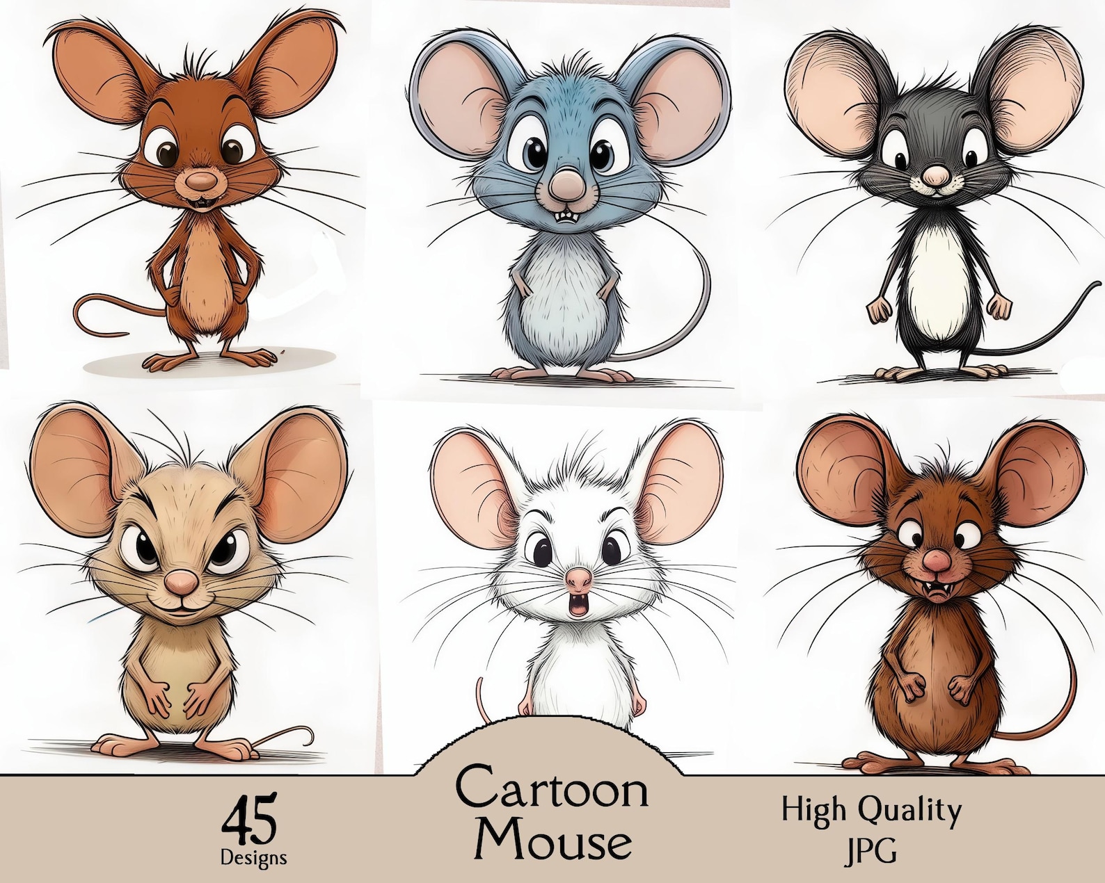 Cartoon Mouse, 45 JPG Images, Baby Room, Baby Shower, Crazy Mouse ...