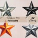 Foil Stars, 32 PNG Cliparts, Foil, Colored, Stars, Cliparts, Digital ...