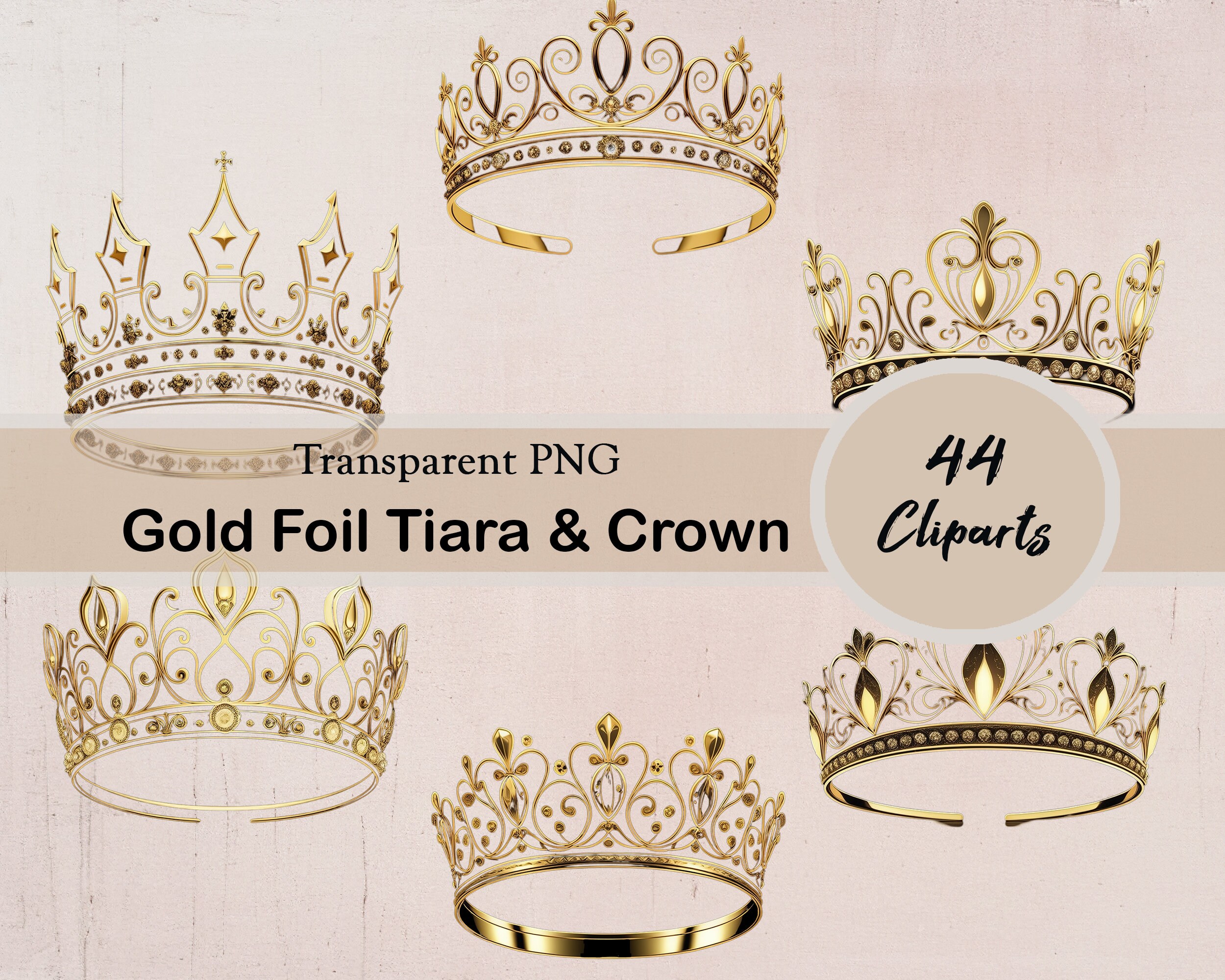 Gold Foil, Tiara, Crown, 44 PNG Cliparts, Gold Foil Tiara, Gold Foil ...
