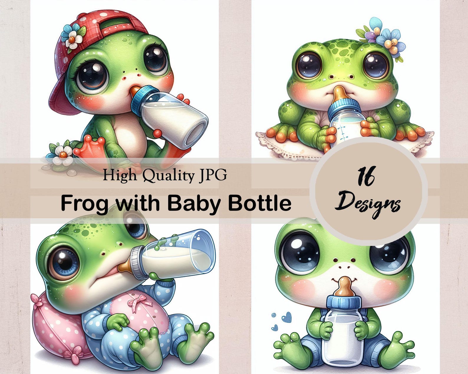 Frog With Baby Bottle, 16 JPG Images, Baby Frog With Milk Bottle ...