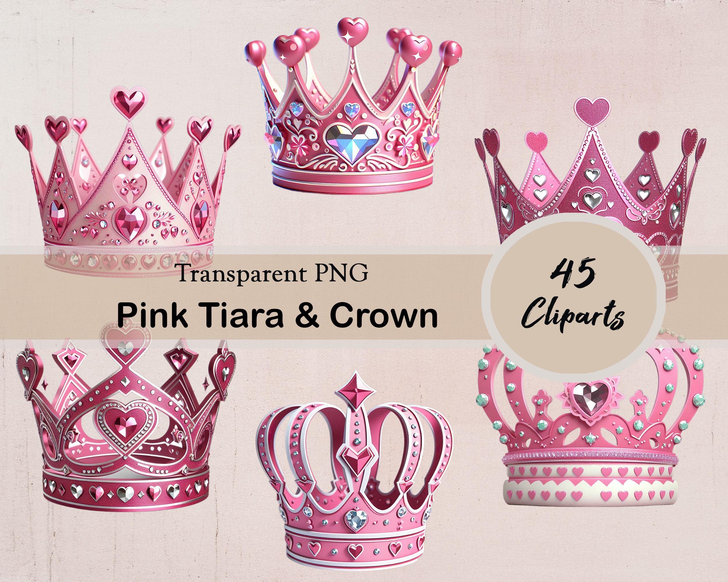 Pink Tiara, Pink Crown, 45 PNG Cliparts, Pink Foil Tiara, Pink Foil ...