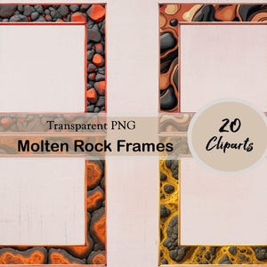Molten Rock Frames, 20 PNG Cliparts, Lava Frames, Magma Frames, Volcano ...