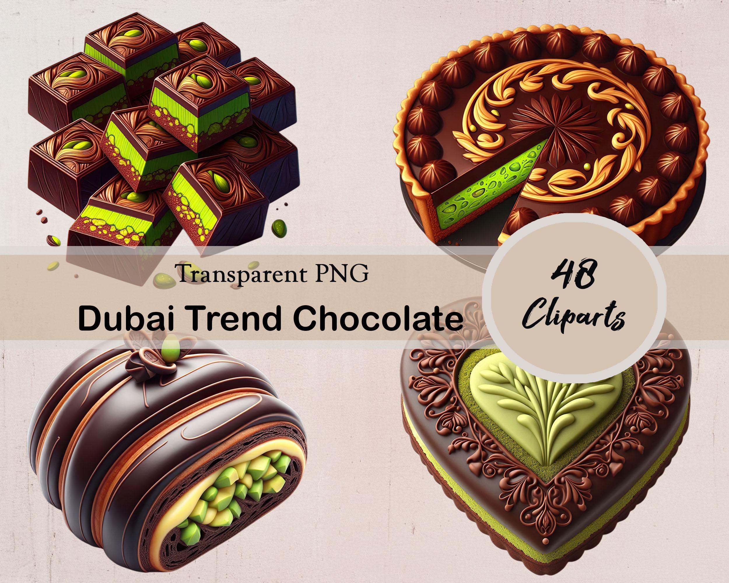 Dubai Chocolate Trend Clipart, Kadayif Pastry Sweets, 48 PNG Cliparts ...