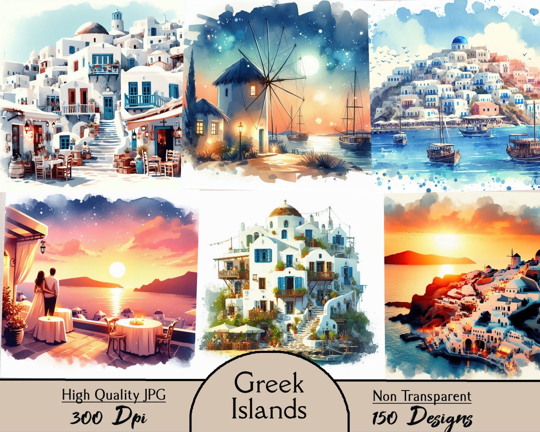Greek Islands, 150 JPG Images, Bundle, Seaside, Landscape, Island Beach ...