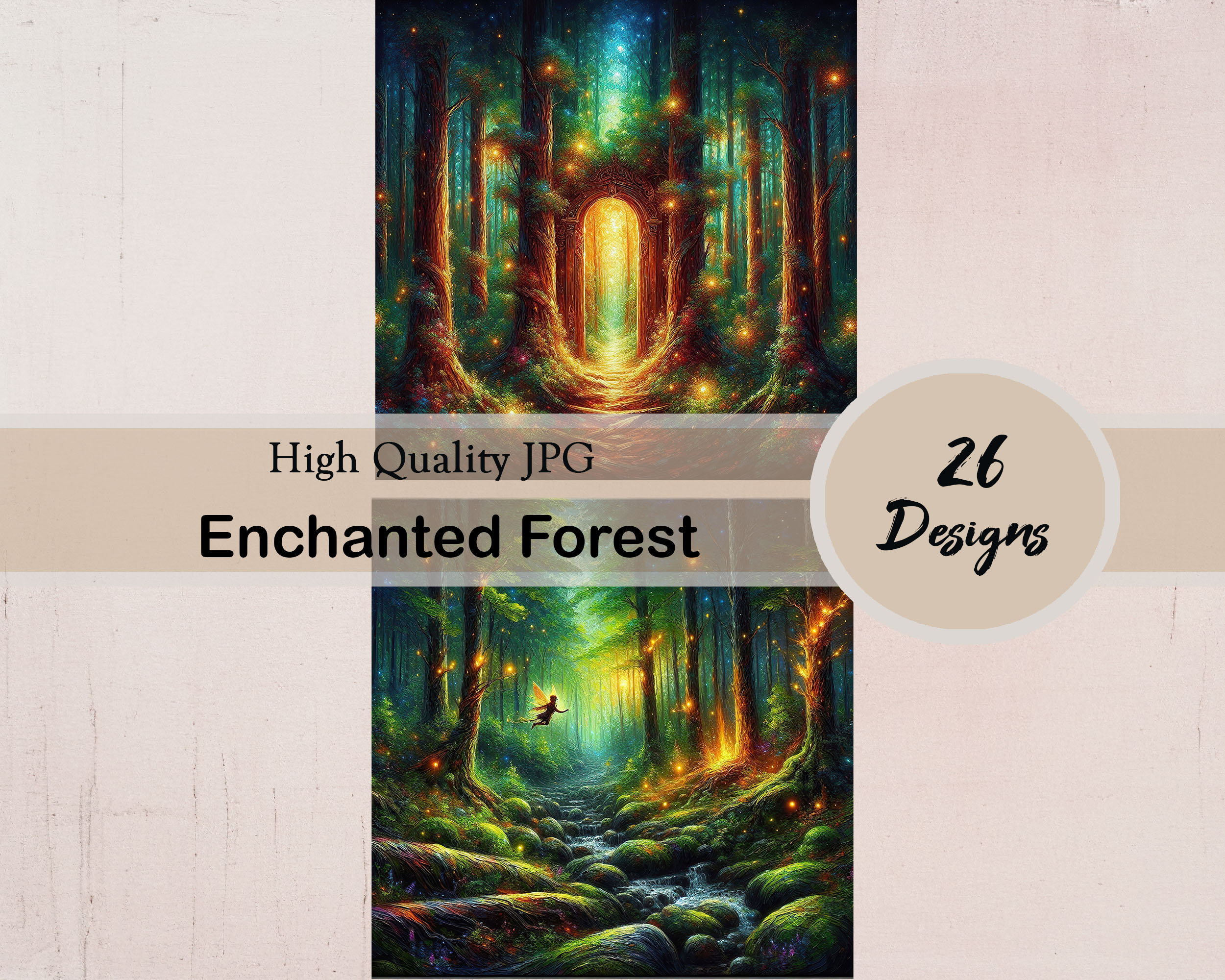 Enchanted Forest, 26 JPG Images, Forest Backdrop, Fairy Forest, Elven ...
