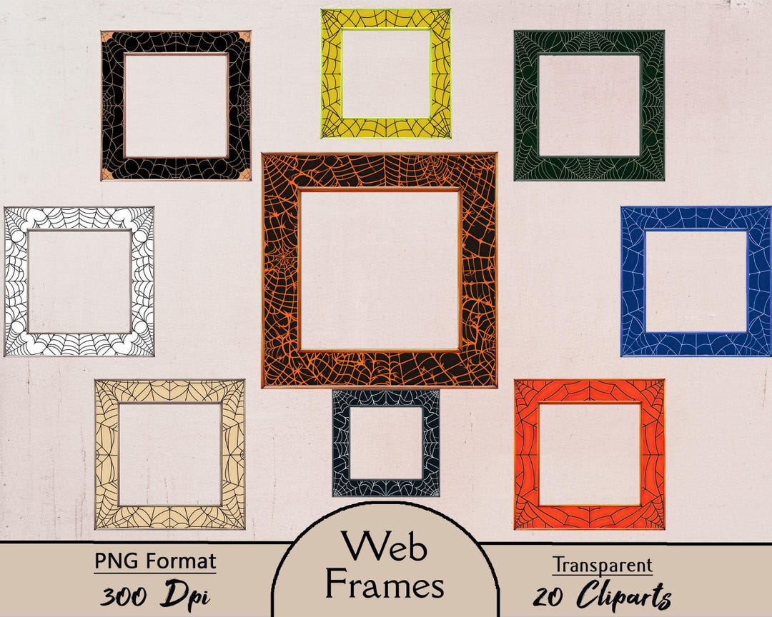 Web Frames, 20 PNG Cliparts, Overlay, Spider, Web, Frame, Digital ...
