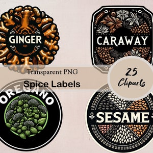 Spice Labels, 25 PNG Cliparts, Spice, Spicy, Label, Digital, Download ...
