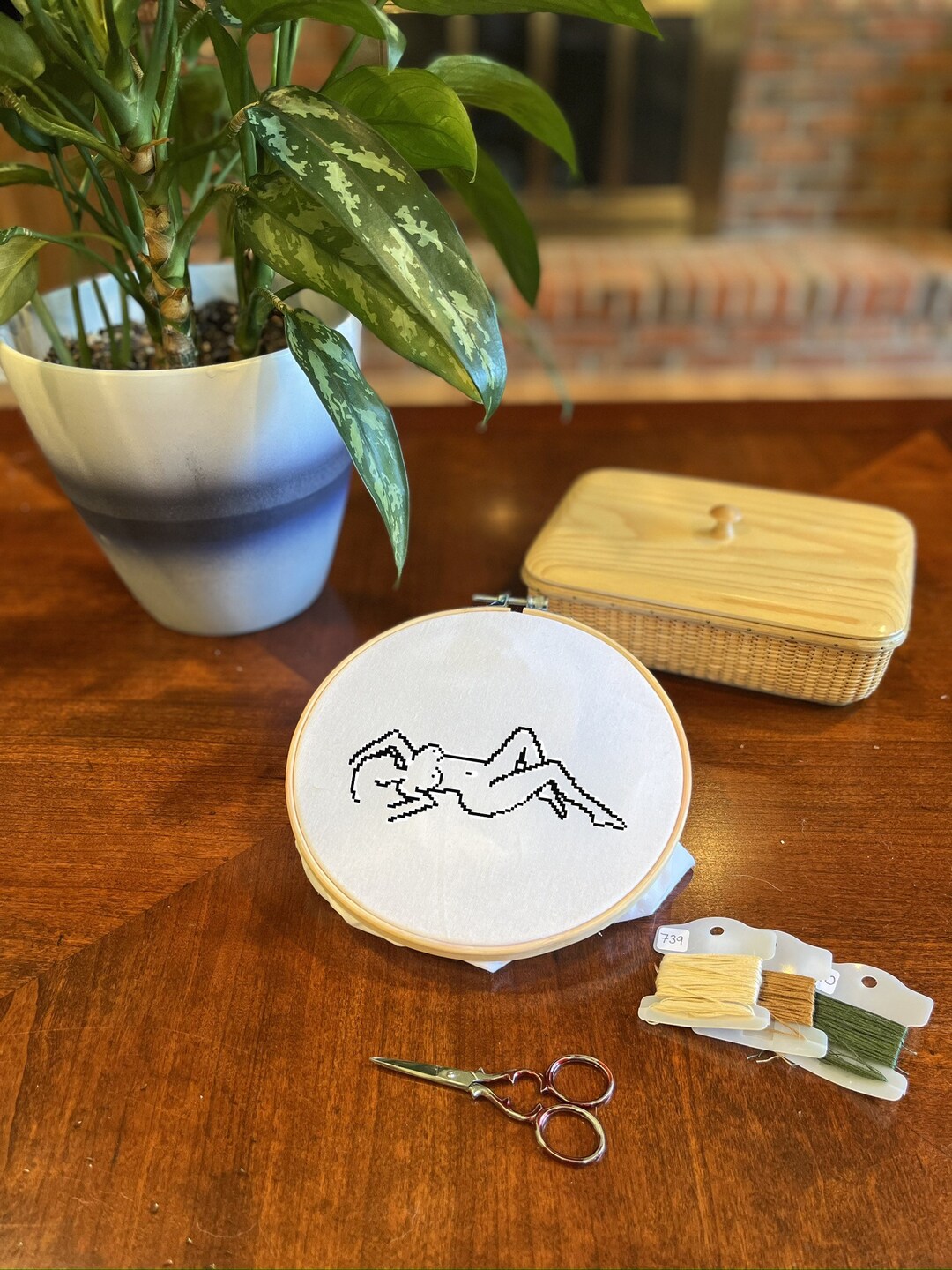 Nude Lady Line Drawing Cross Stitch Pattern: Faye - Etsy