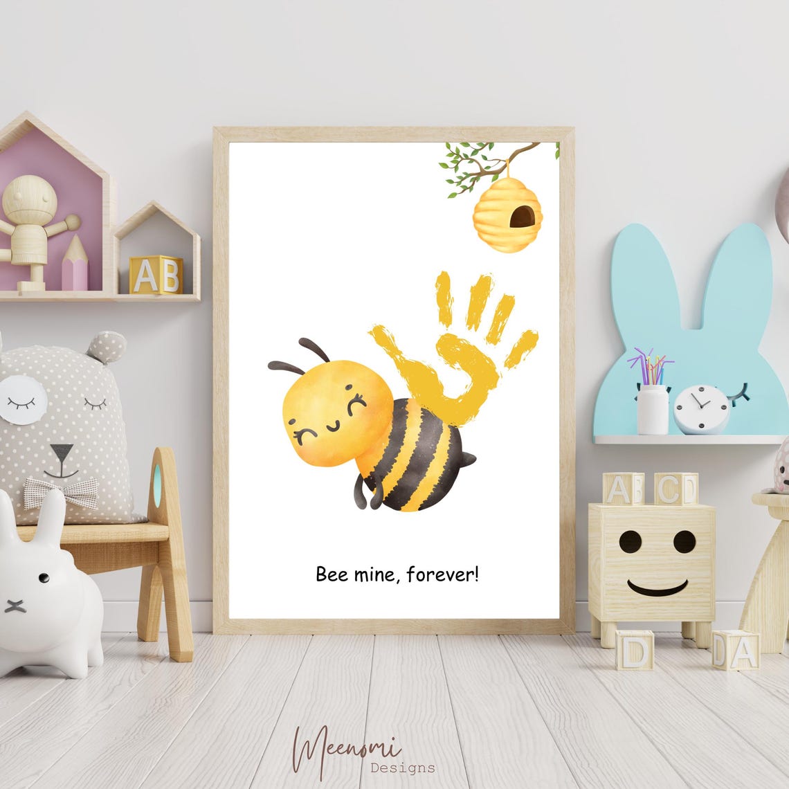 Spring Handprint Craft for Kids, Bee Handprint Art , Adorable Bumblebee ...