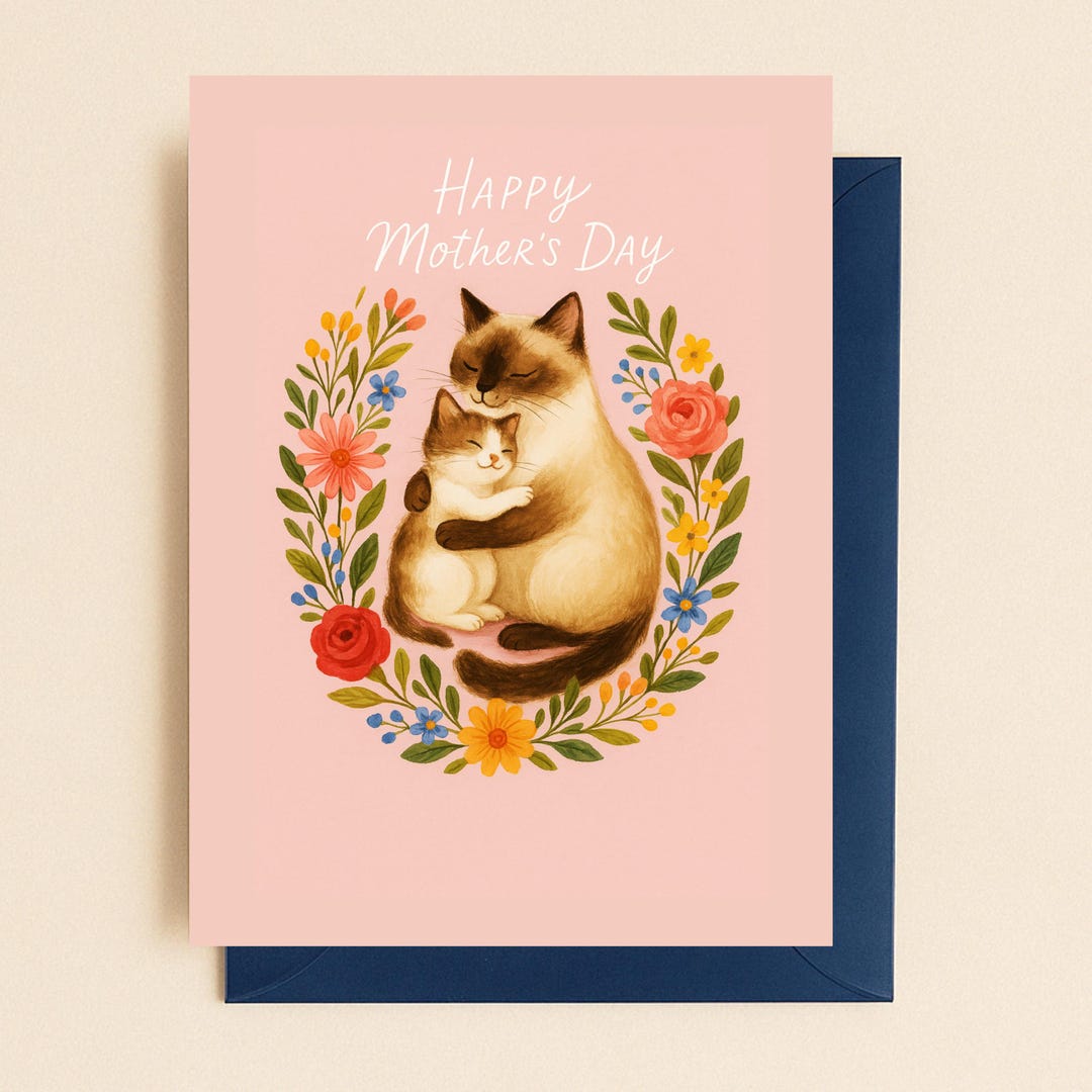 Mother’s Day Cat Card – Printable Cat and Kitten Card for Mom – Cute ...