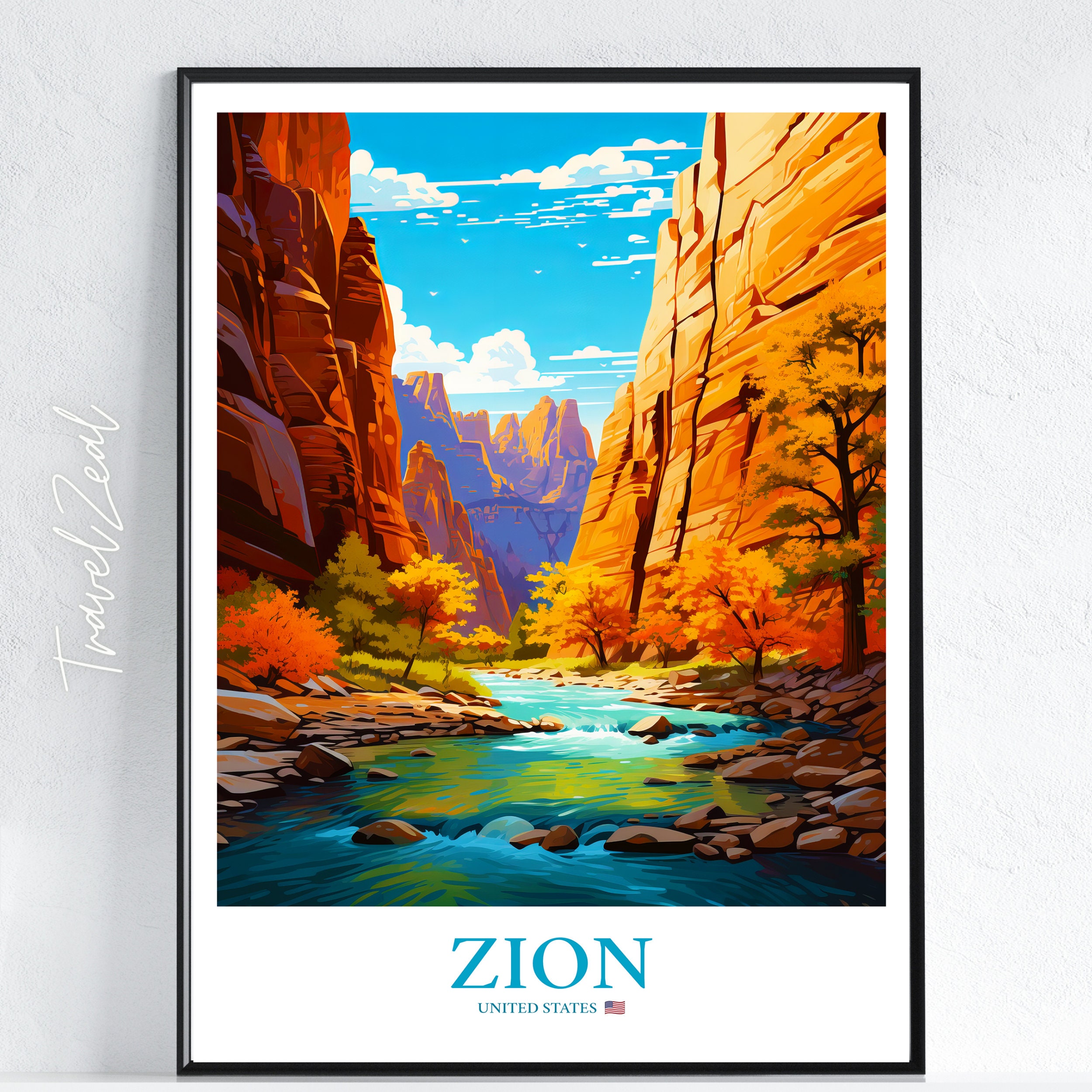Zion National Park Poster, Zion National Park Photo , Zion Travel Wall ...