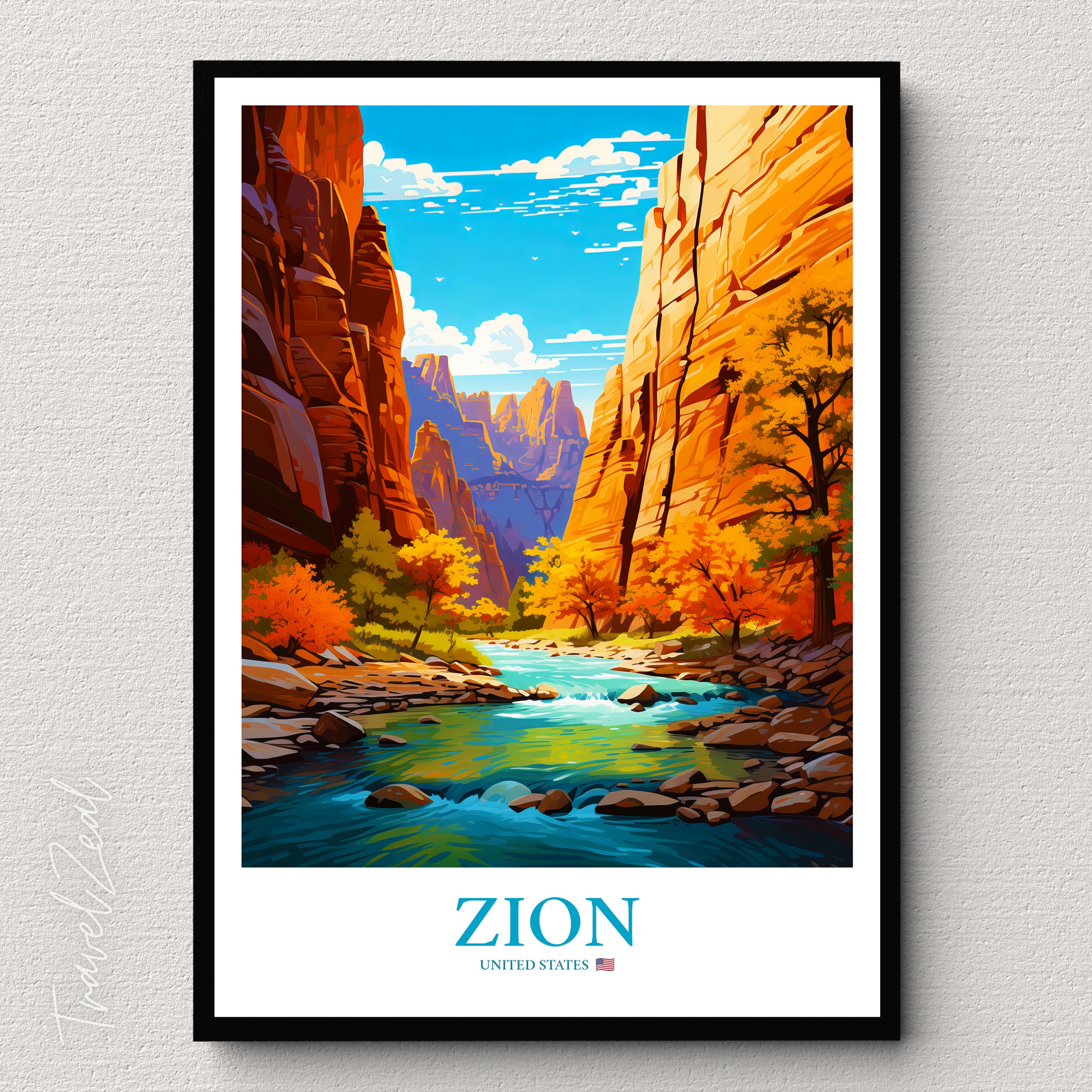 Zion National Park Poster, Zion National Park Photo , Zion Travel Wall ...