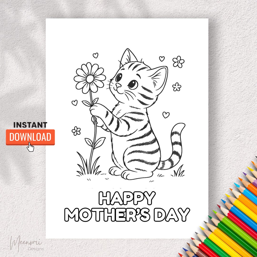 Printable Coloring Mothers Card for Grandma | Kids Craft for Grandma ...