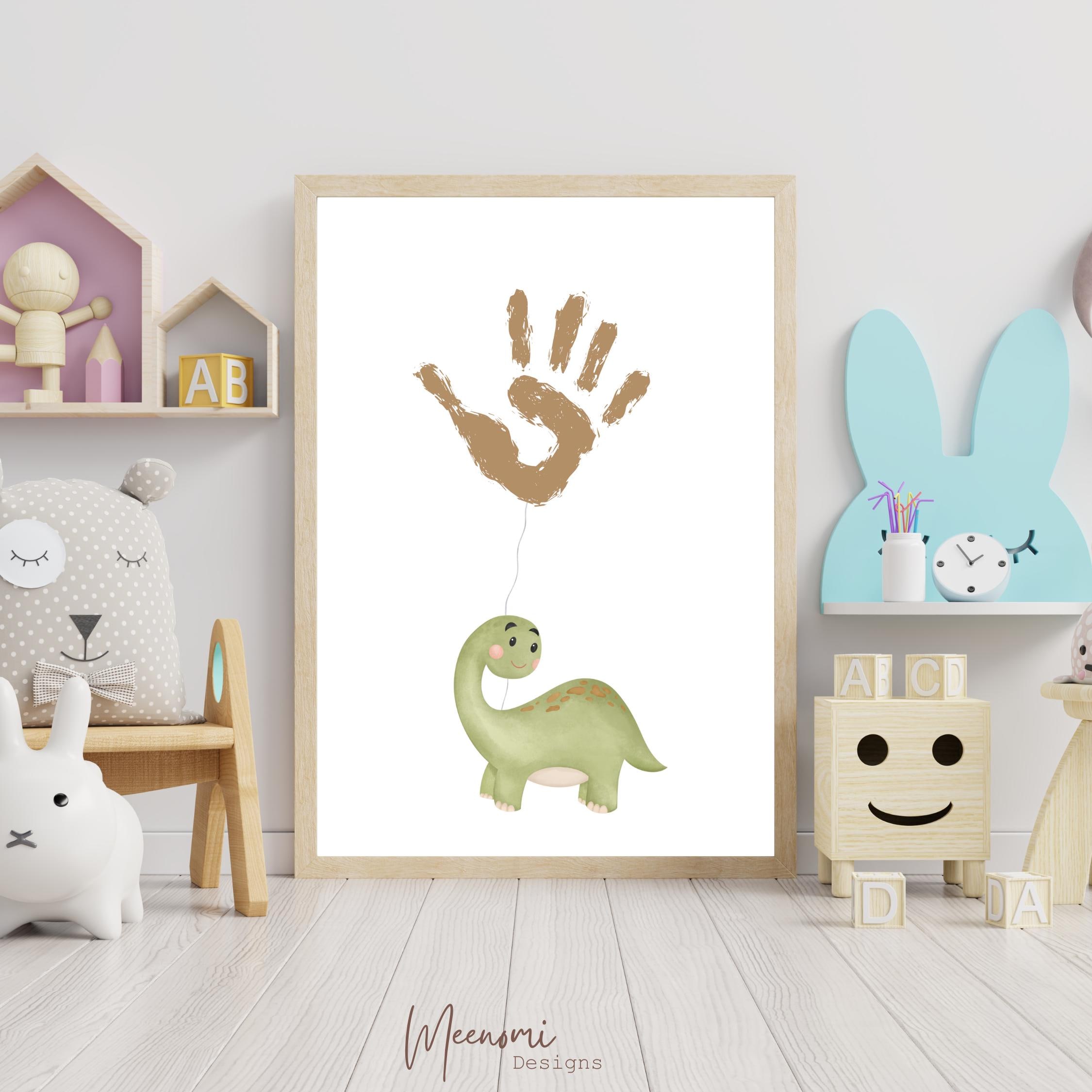 Dinosaur Footprint Art, Baby Handprint, Footprint Craft, DIY Kids ...