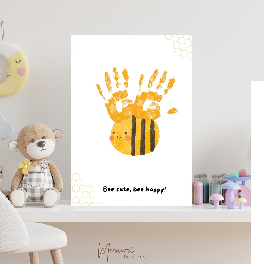 Spring Handprint Craft for Kids, Baby Handprint Keepsake, Bumble Bee ...
