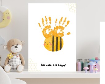 Spring Handprint Craft for Kids, Bumble Bee Handprint Art for Toddlers ...