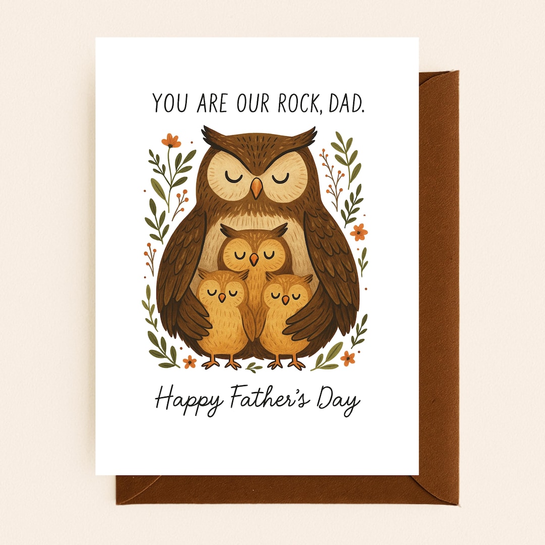 Father’s Day Owl Card, Wise Dad Printable Card, Digital Download Father ...