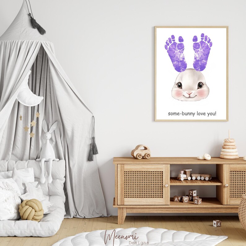 Easter Bunny Handprint Art | Spring Keepsake Gift (digital Download) - Etsy