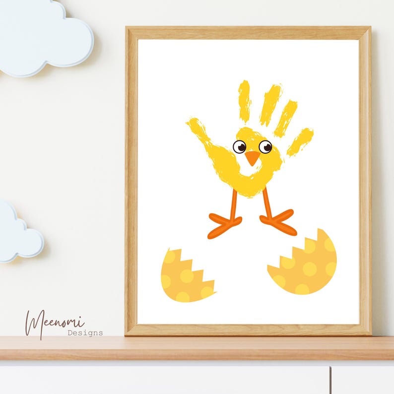 Easter Chicken Handprint Art, Toddler Handprint Keepsake, Easter ...
