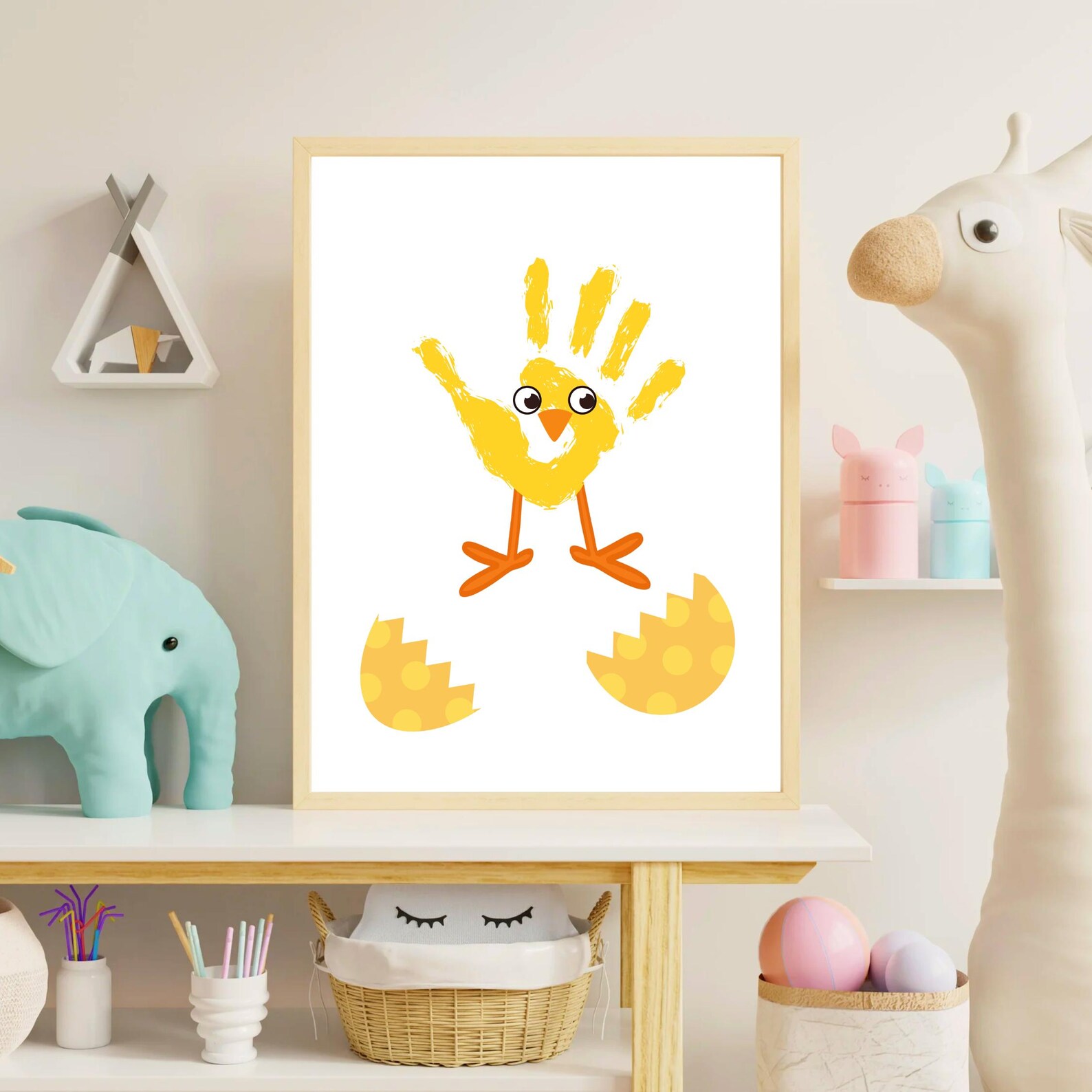 Easter Chicken Handprint Art, Toddler Handprint Keepsake, Easter ...