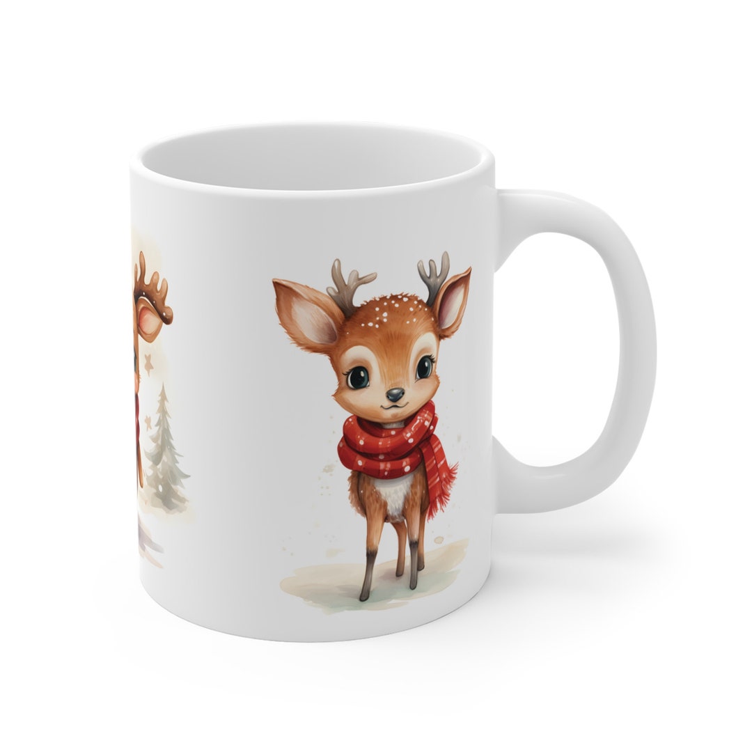 Christmas Reindeer Mug, Christmas Gift, Coffee Mug, Funny Reindeer ...