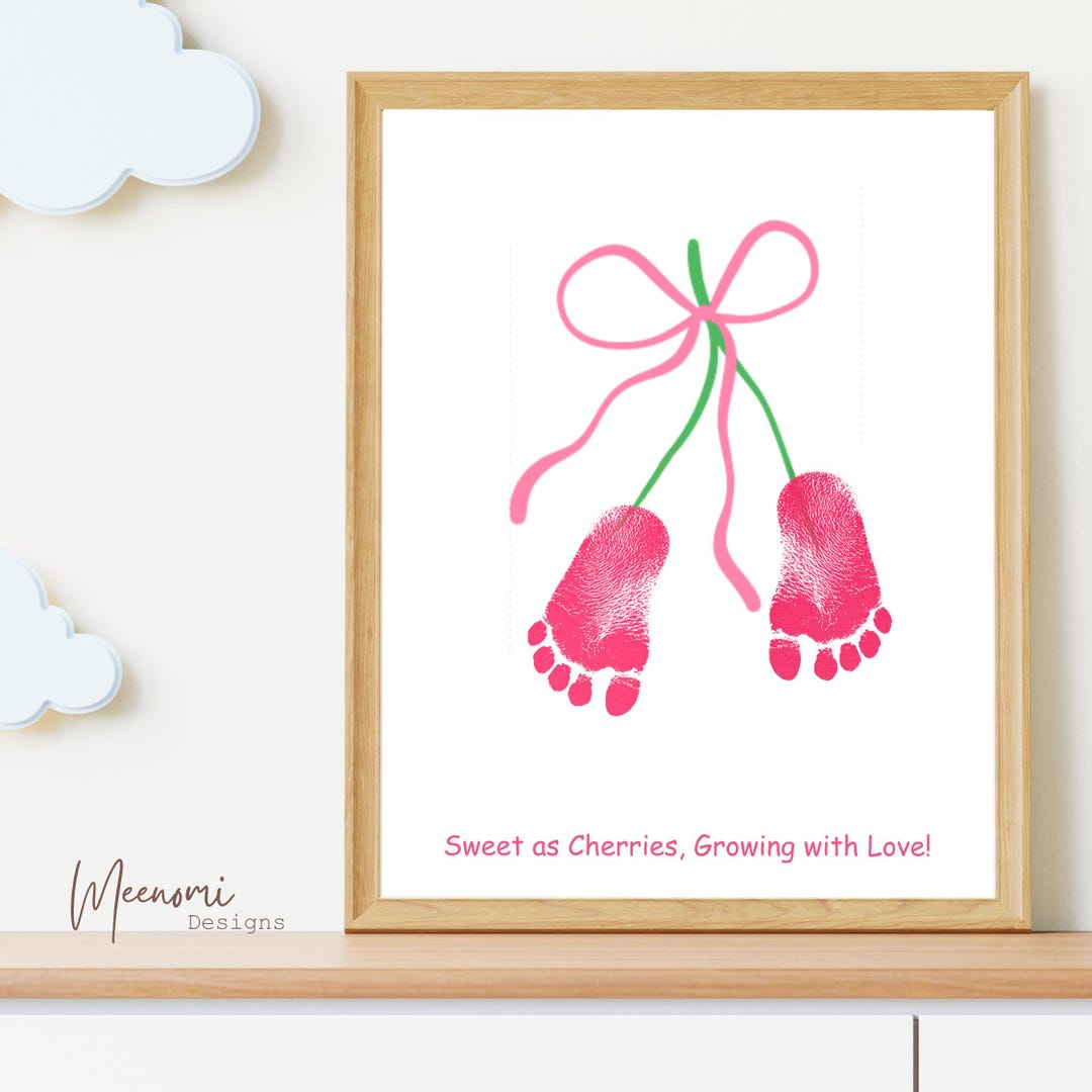 Cherry Handprint Art, Cute Kids Craft, DIY Baby Keepsake, Toddler ...