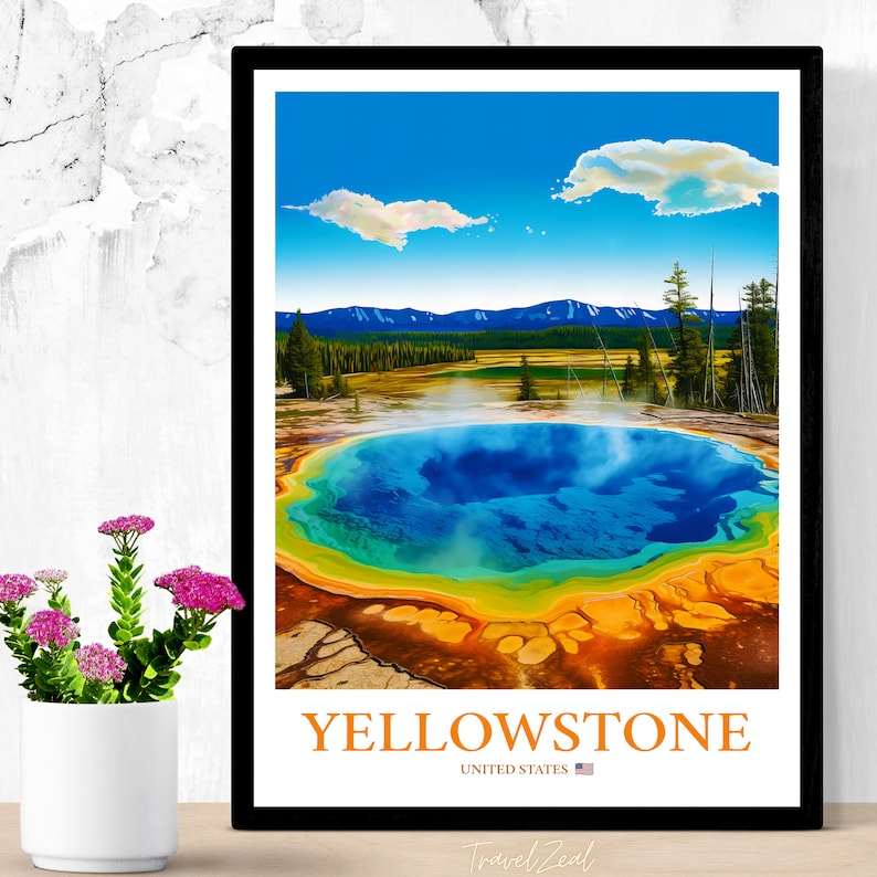 Yellowstone National Park Poster, Yellowstone National Park Travel ...
