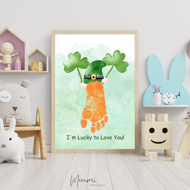 Arte imprimible con huellas de manos para el Día de San Patricio ...