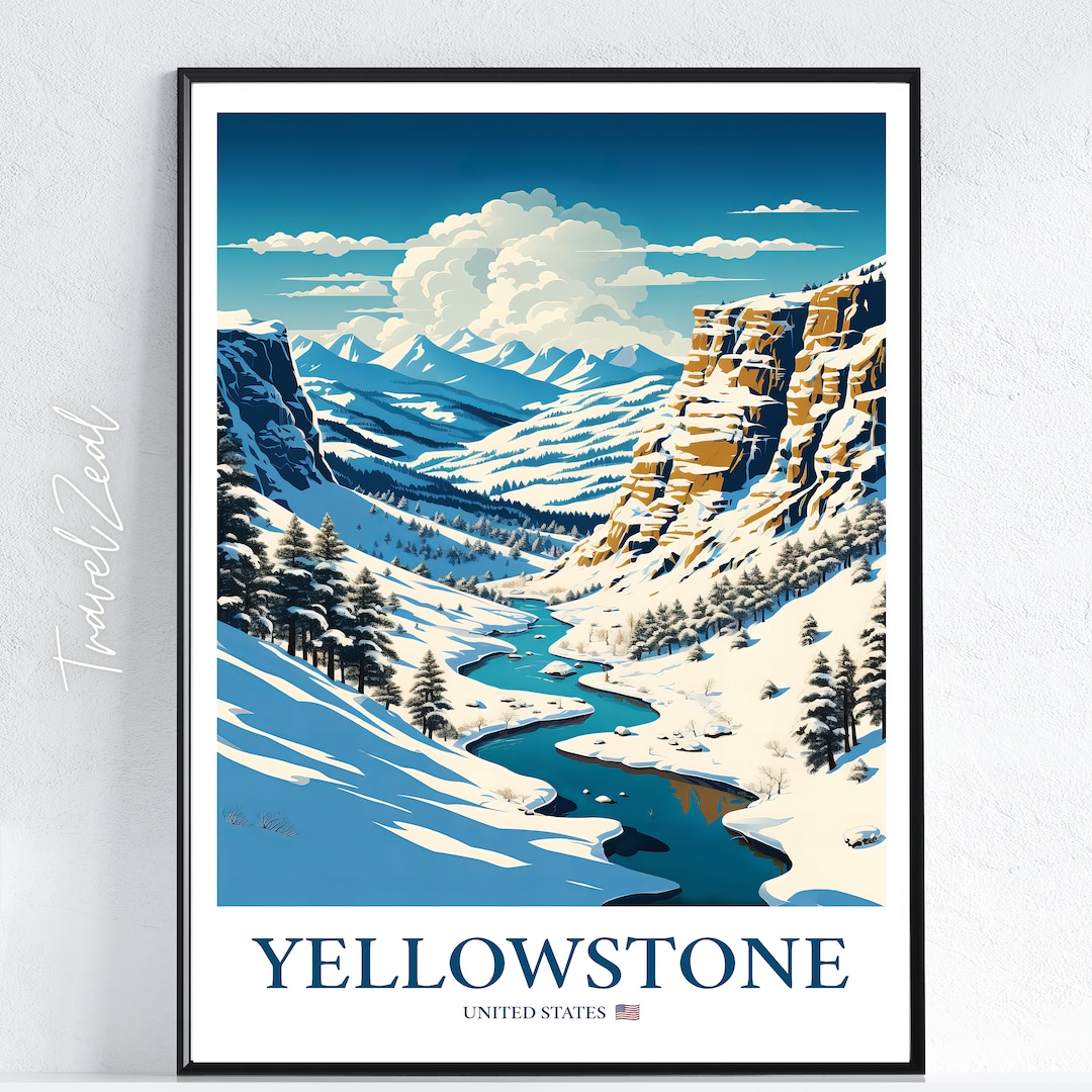 Yellowstone National Park Poster, Yellowstone Travel Poster ...