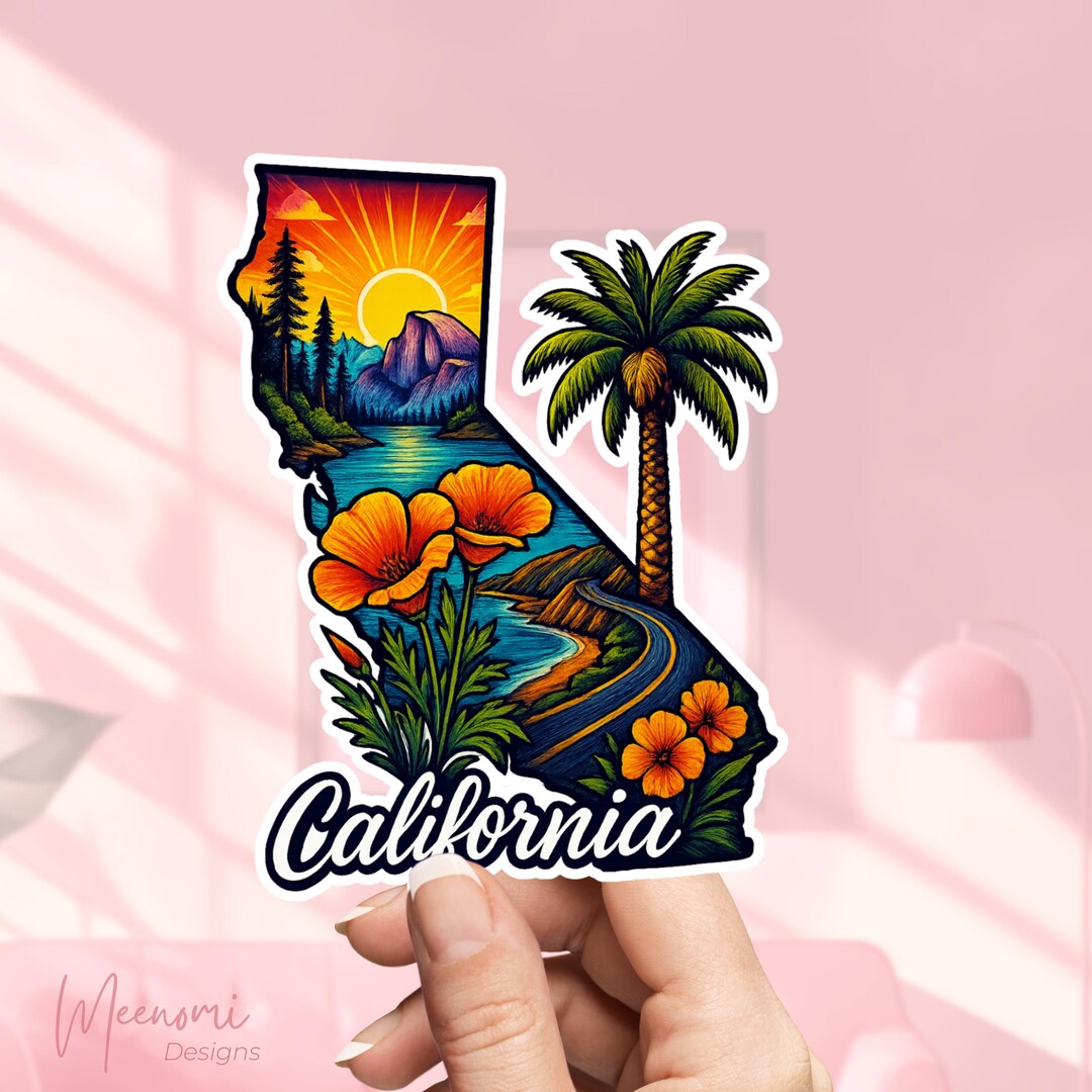 California State Png Sticker | Printable CA State Map PNG for Planner ...