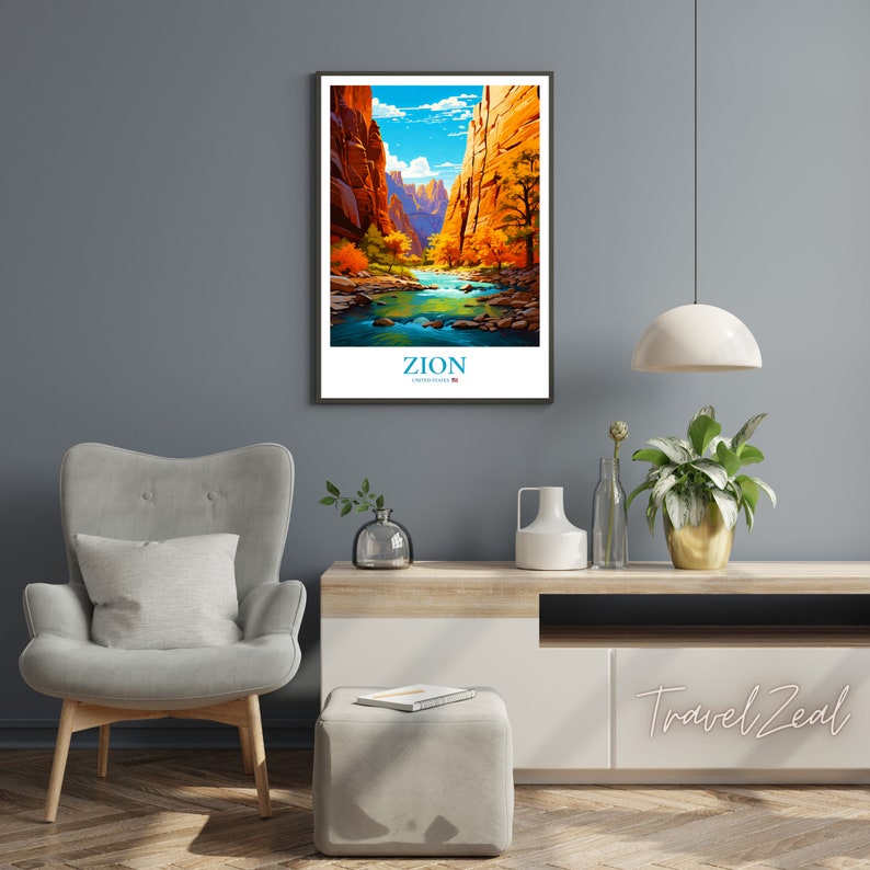 Zion National Park Poster, Zion National Park Photo , Zion Travel Wall ...