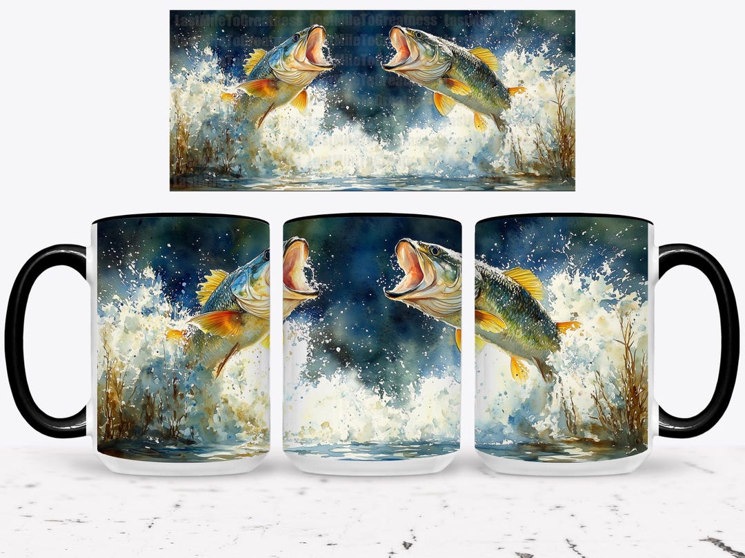 Bass Mug Bass Coffee Mug Fish Mug Bass Gifts for Men Bass Coffee Cup ...