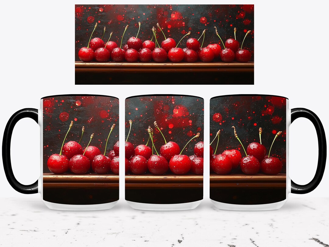 Cute Cherry Mug PRINT Cherries Coffee Mugs Cherry Gifts for Her Cherry ...