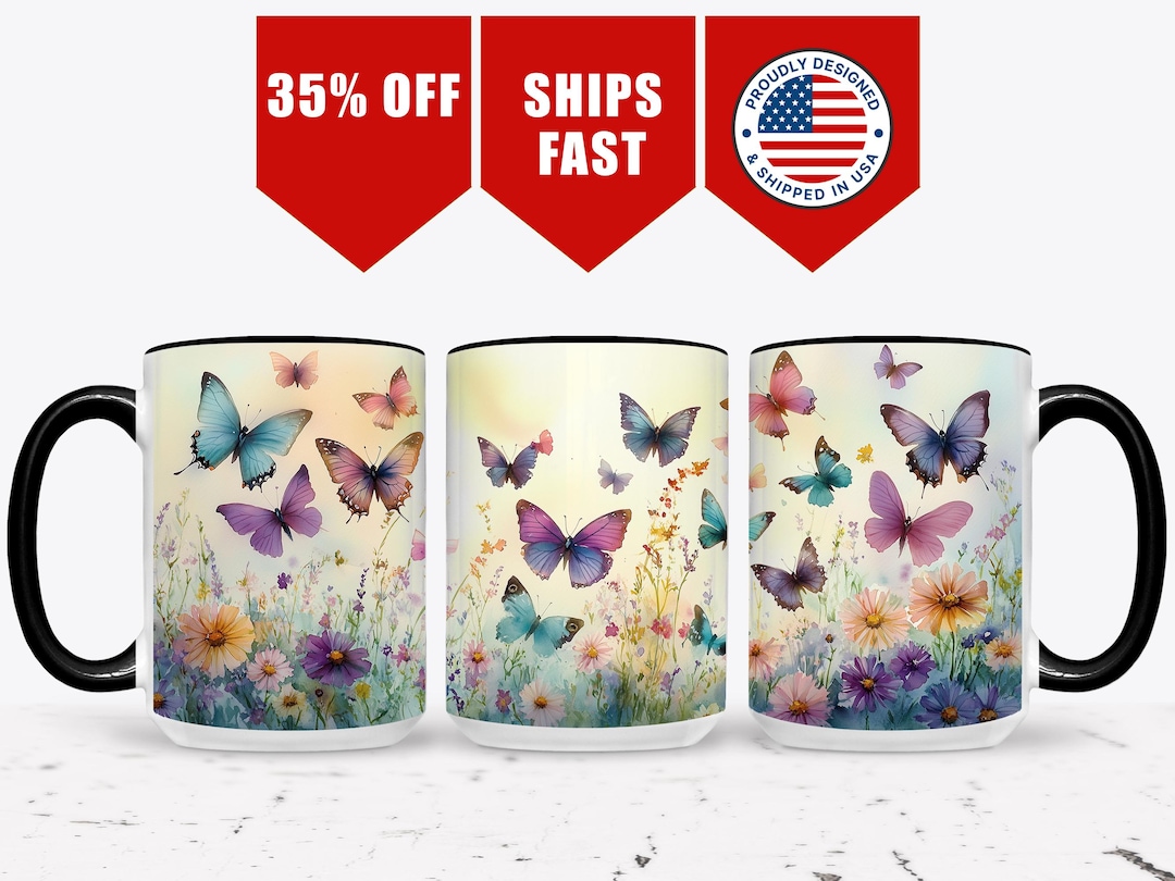 Cute Butterfly Mugs for Women Butterfly Coffee Mug Butterfly Coffee Cup ...