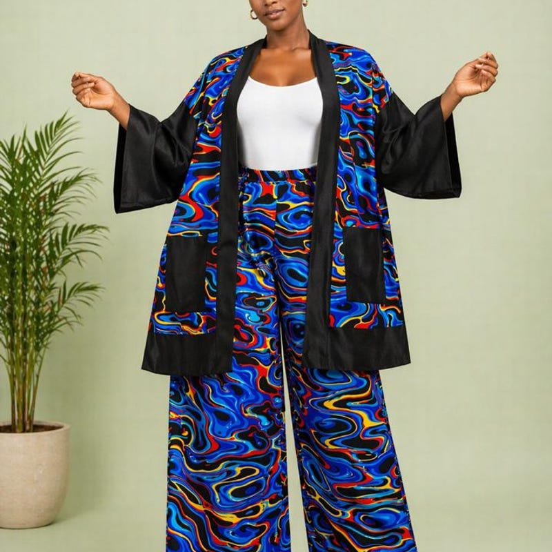 Ankara Kimono and Pants Set - Etsy