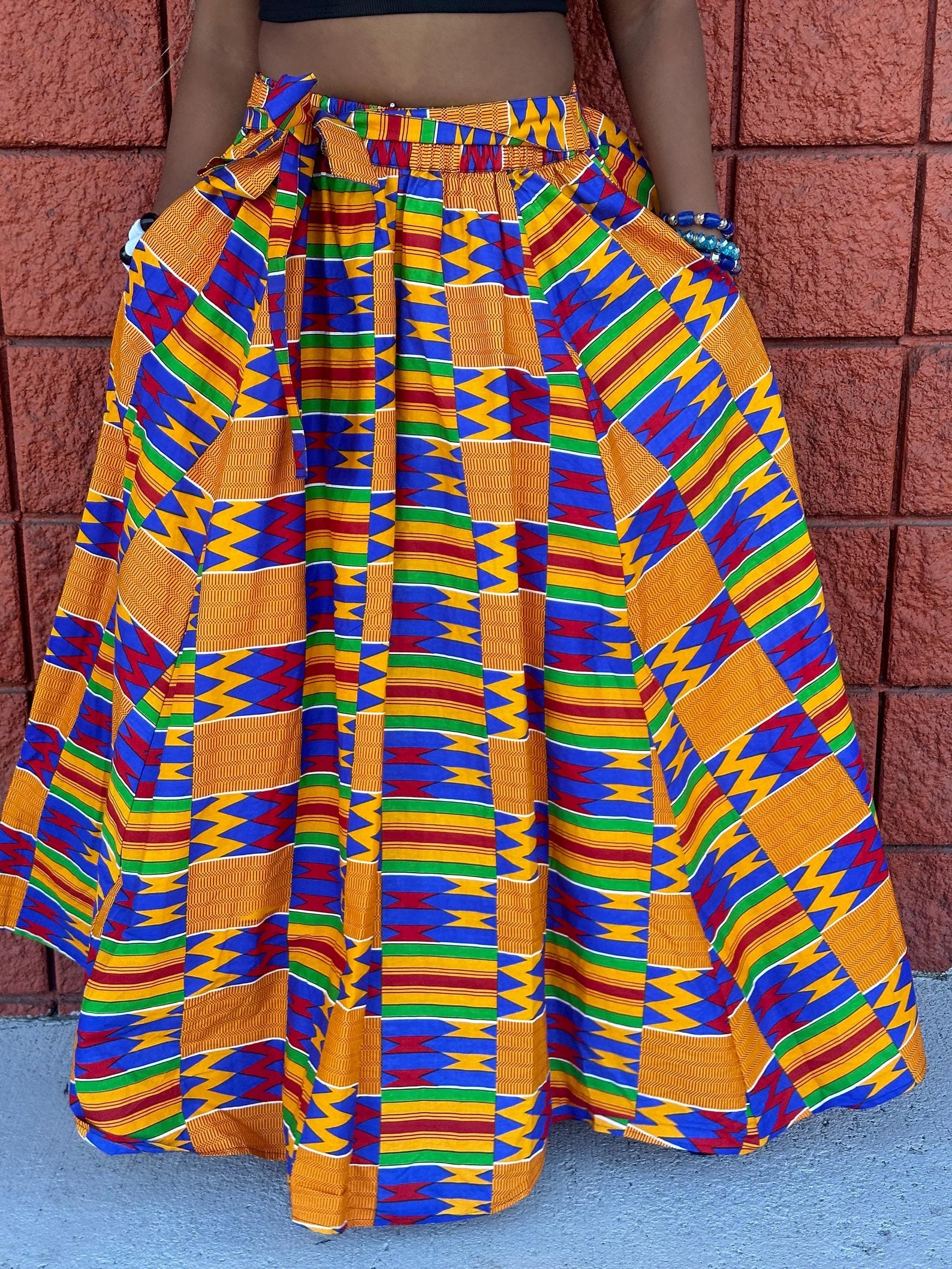 Rebz Baggy Kente Skirt Pants, Kente Patchwork, Ankara Maxi Skirt ...